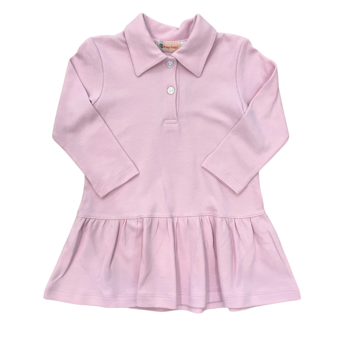 Long Sleeve Pink Polo Dress – GG's Children's Boutique
