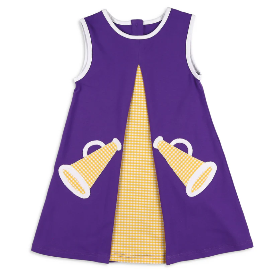 Purple and Gold Rah Rah Dress – GG's Children's Boutique