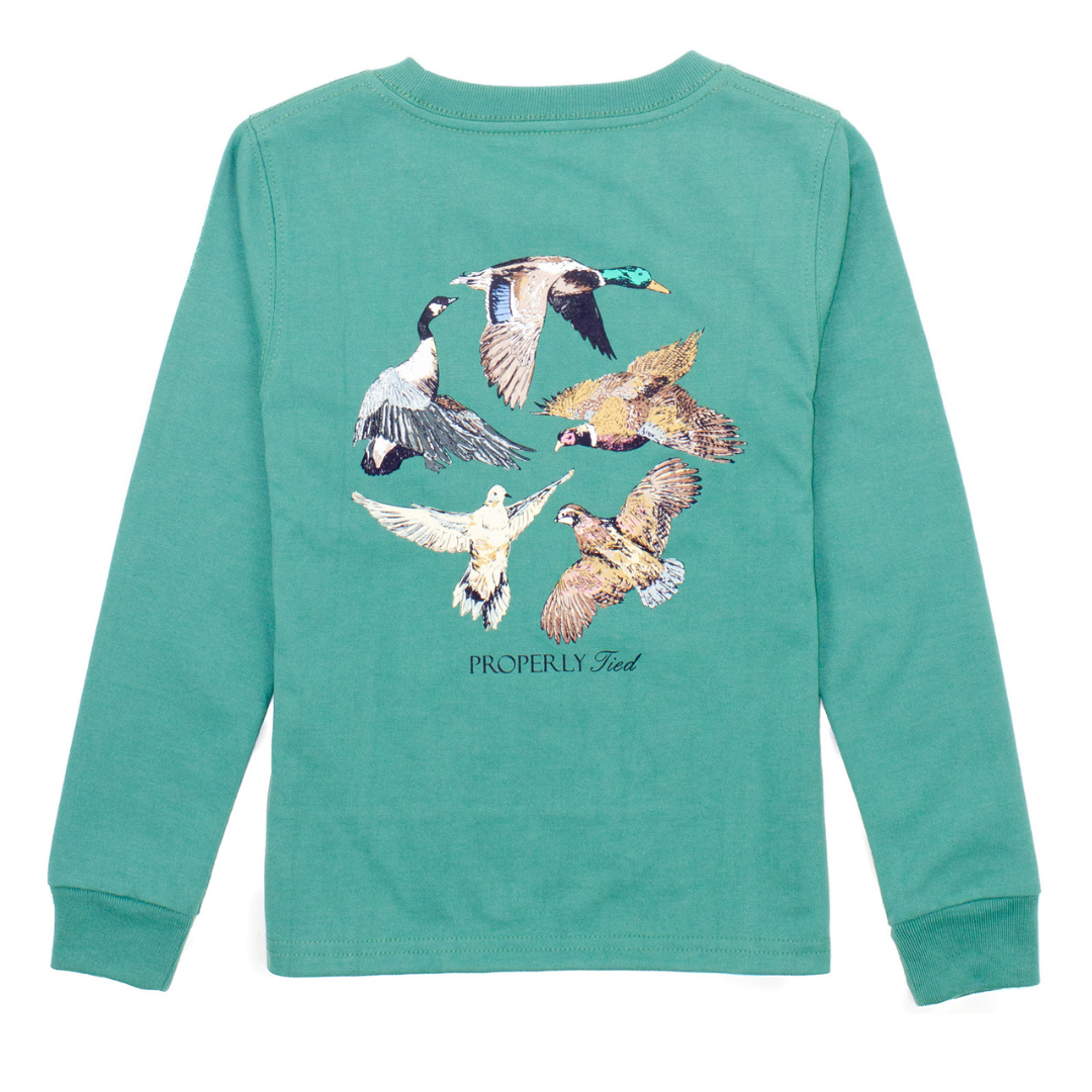 Bird Flock on Teal – GG's Children's Boutique