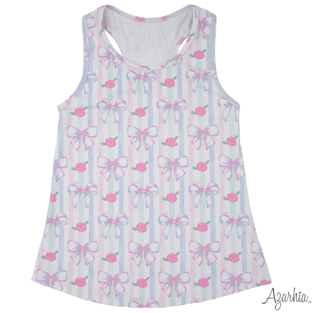 Racer Back Tank Water Color Bows – GG's Children's Boutique
