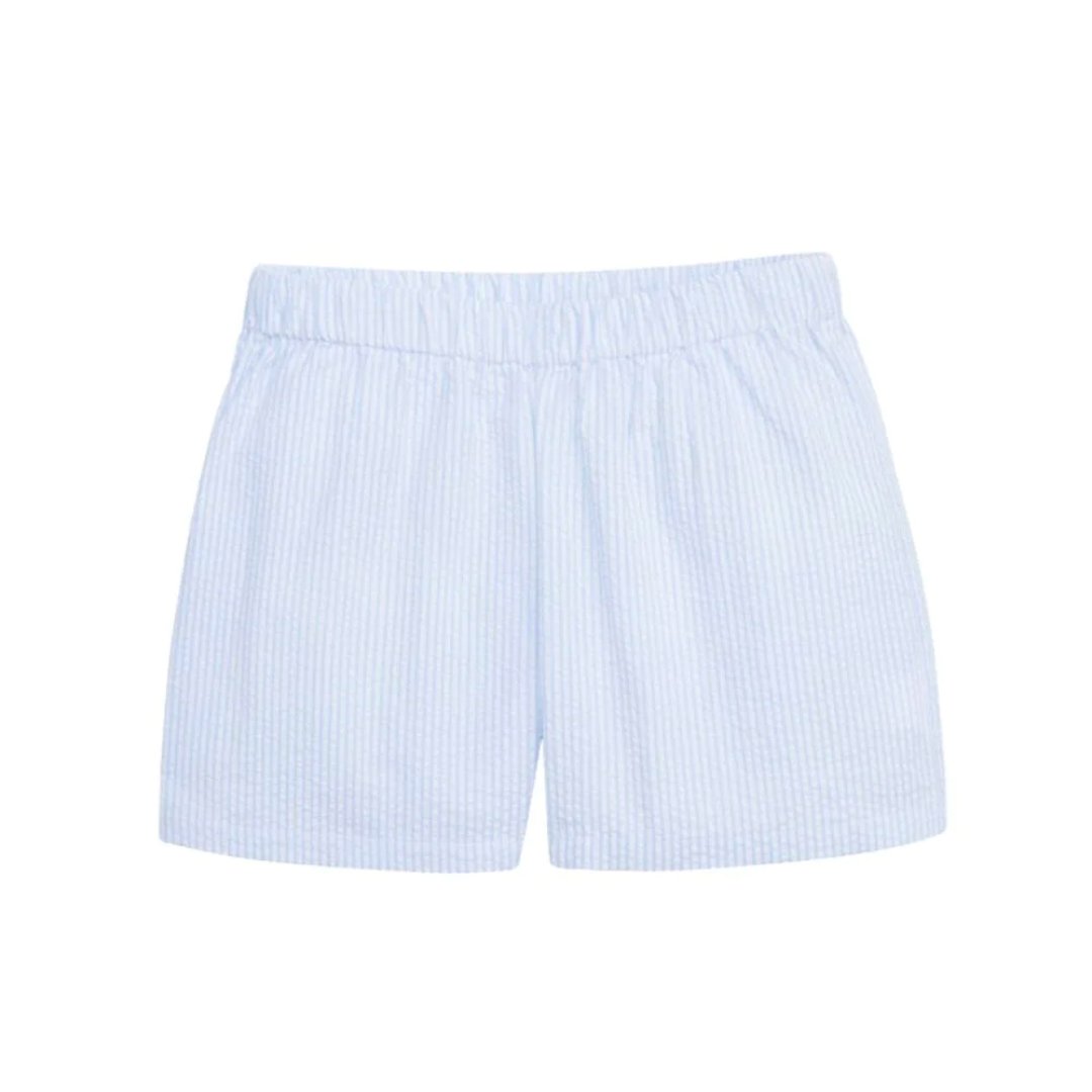 Basic Short - Light Blue Seersucker Stripe – GG's Children's Boutique