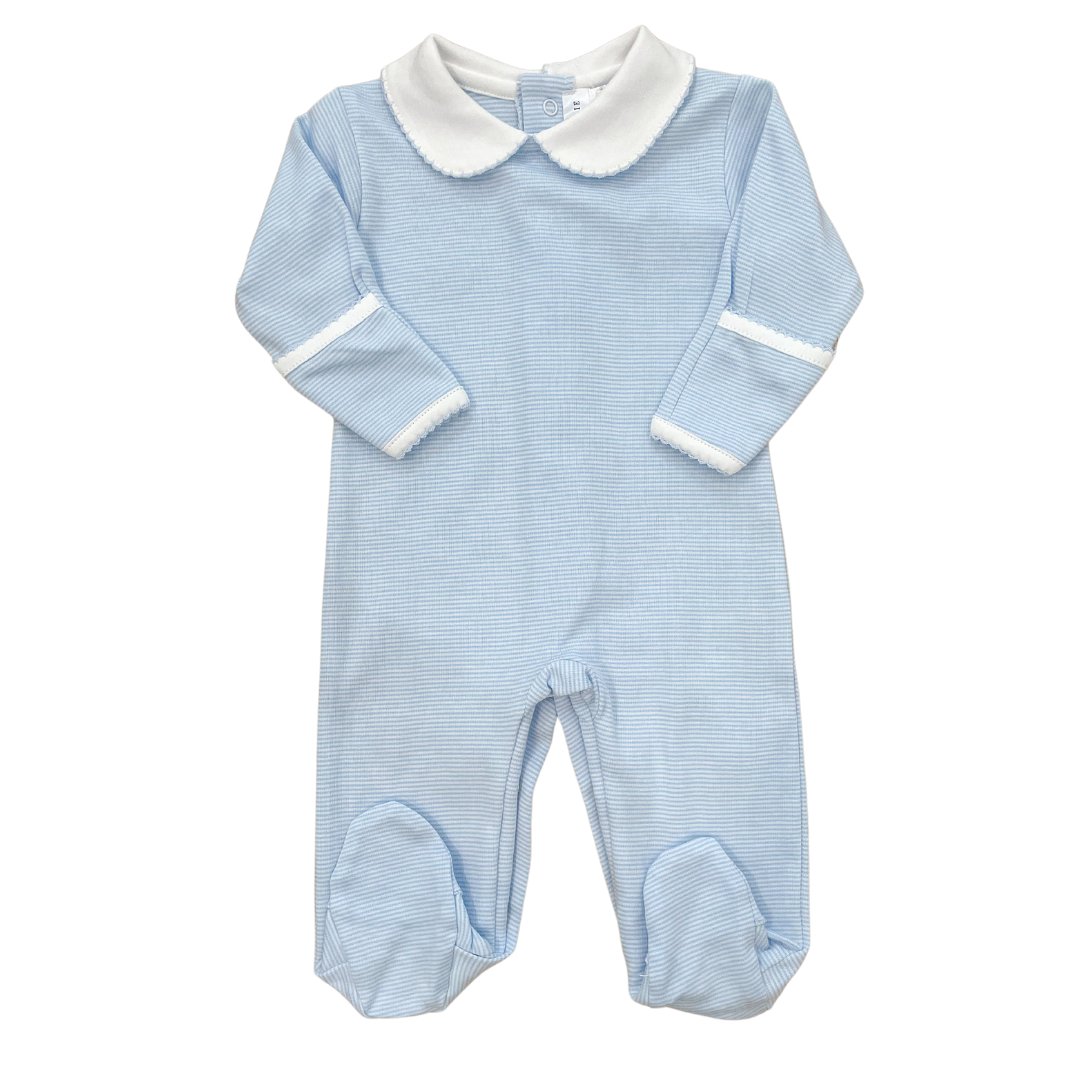 Blue Stripe Jack Footie – GG's Children's Boutique