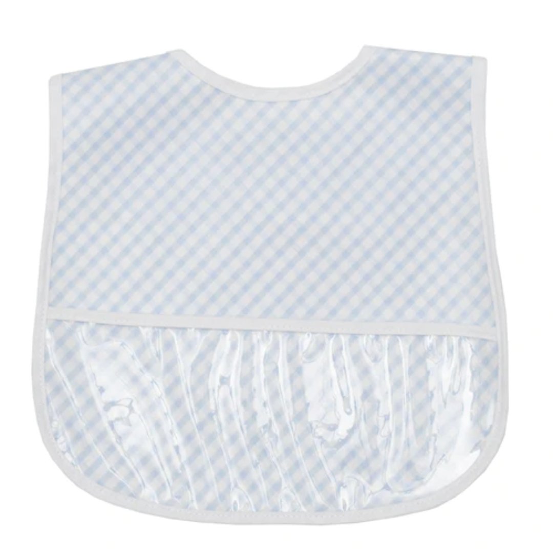Check Wipeable Bib - Blue – GG's Children's Boutique