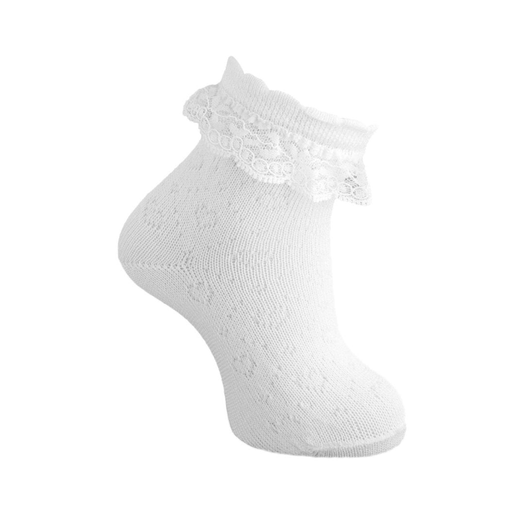 Fine Openwork Scottish Yarn Socks With Lace – GG's Children's Boutique