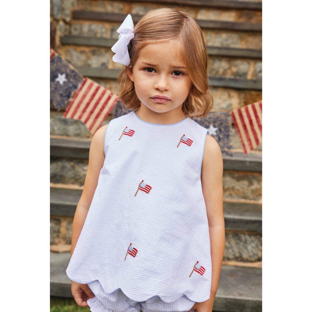 Flag Embroidered Back Bow Bloomer Set – GG's Children's Boutique