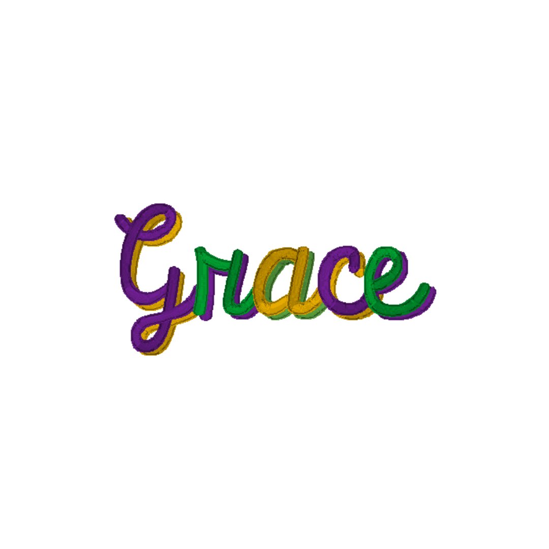 Grace Multi Color Script Font – GG's Children's Boutique