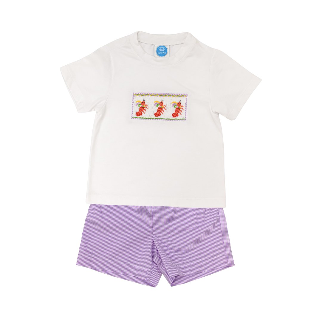 Mardi Gras Crawfish Smocked Boys Short Set – GG's Children's Boutique