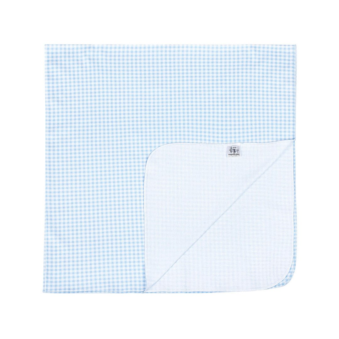 Mini Checks Swaddle Blanket - Light Blue – GG's Children's Boutique