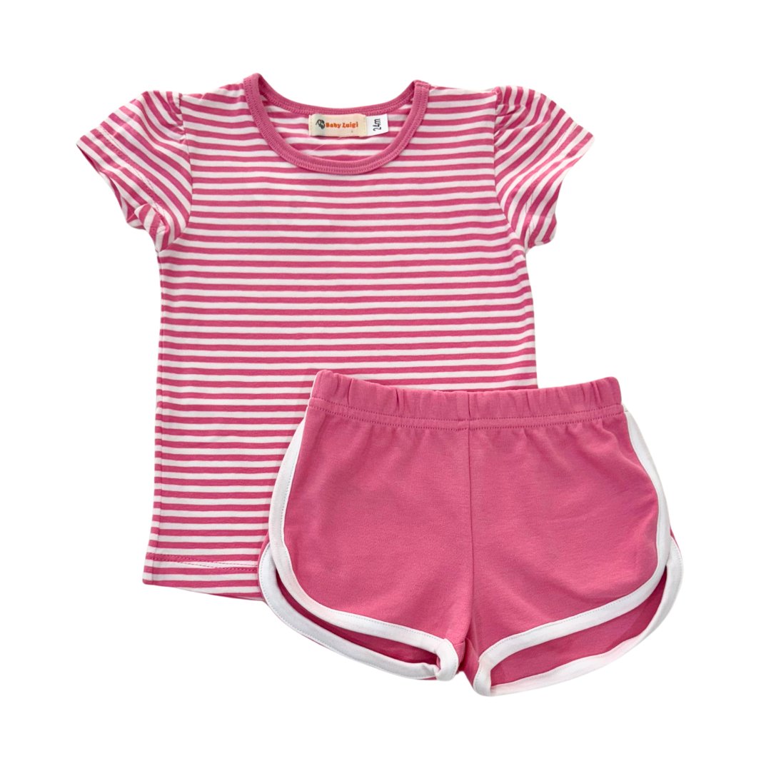 Pink Stripe Knit Short Set – GG's Children's Boutique