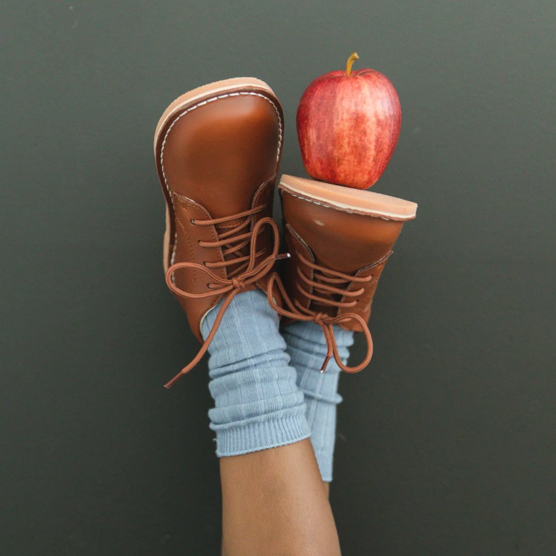 Tuck Mid-Top Lace Up Shoe - Cognac – GG's Children's Boutique