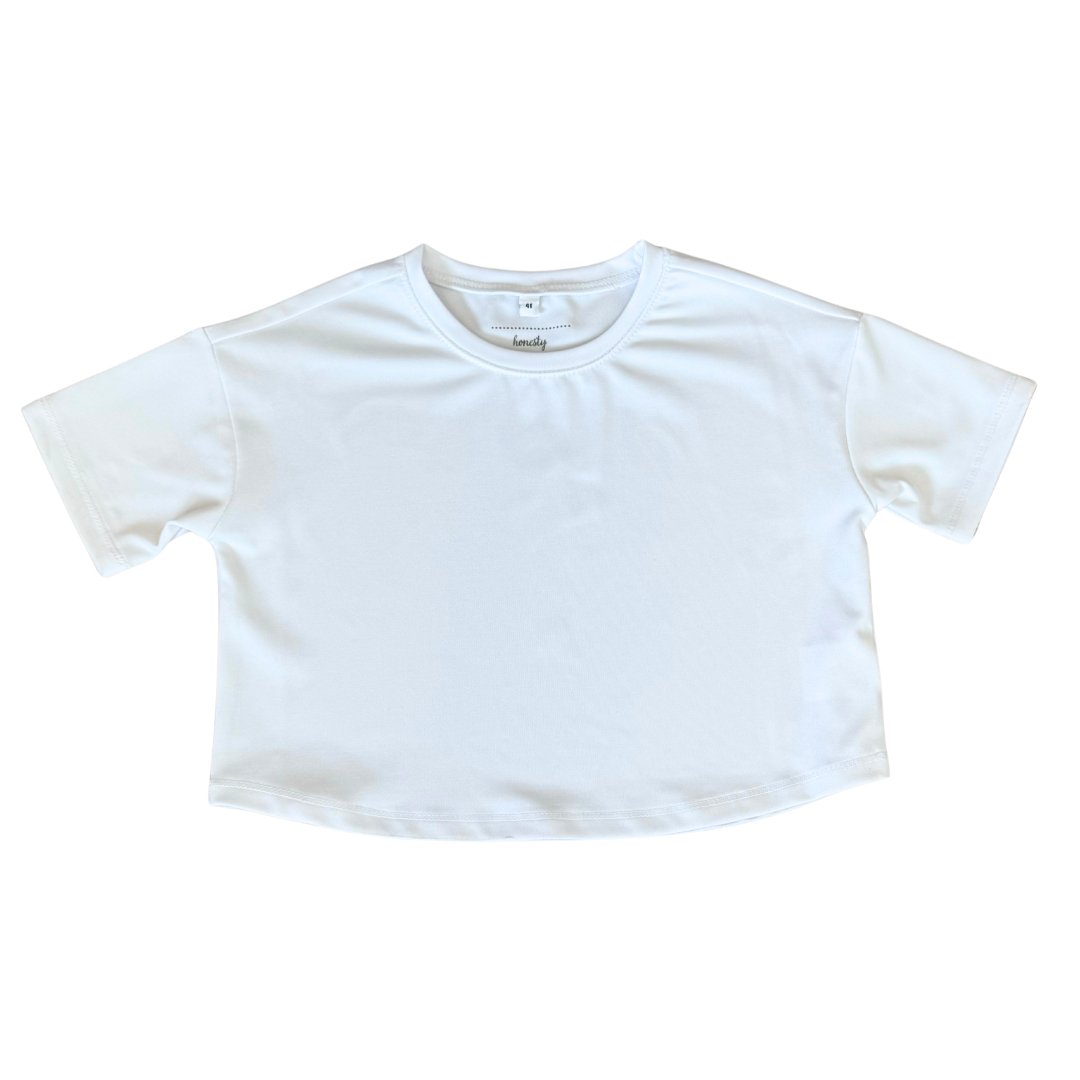 White Cropped Boxy Tee – GG's Children's Boutique