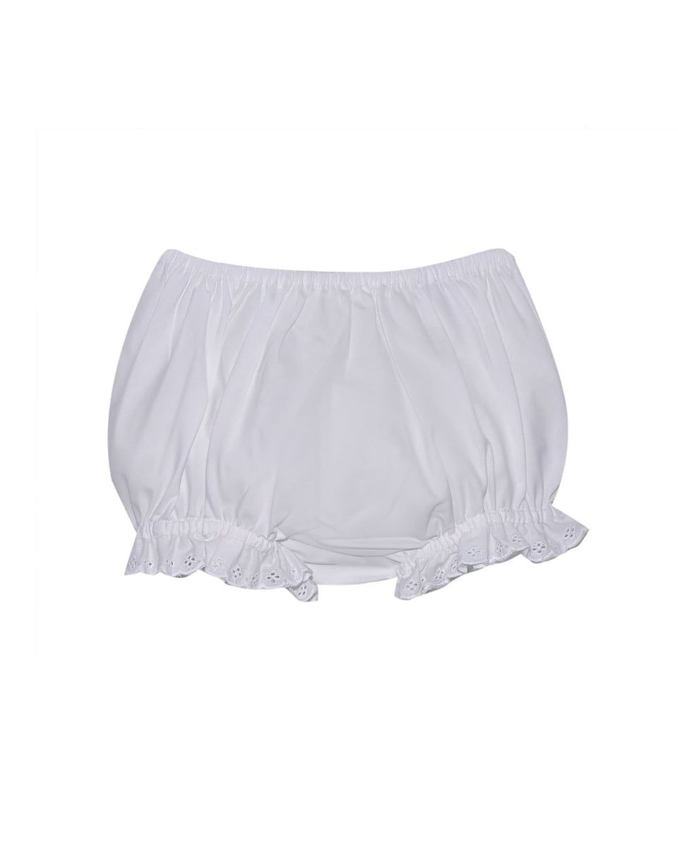 White Ruffle Bloomer – GG's Children's Boutique